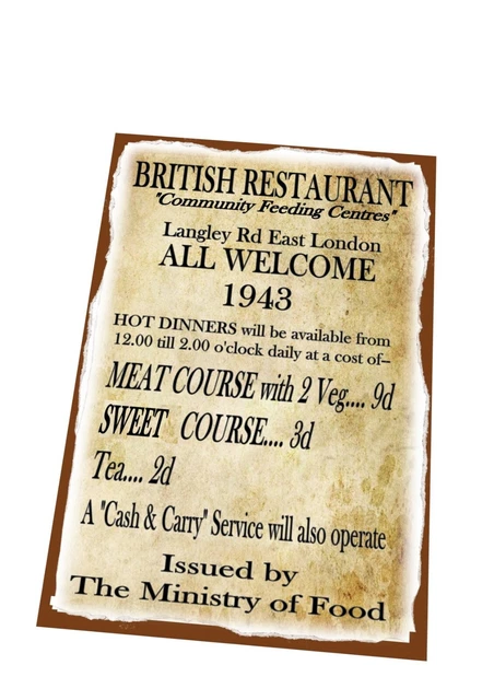 WW2 REPRODUCTION BRITISH Restaurant Sign 1940s WW2 Metal Signage WW2 ...