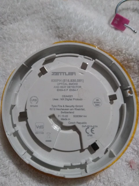 TYCO ADT ZETTLER 830PH Optical Smoke Detector 516.830.051 £6.00 ...