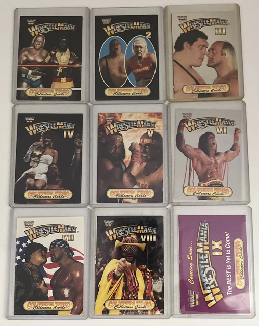 1993 WWF COLISEUM Video WrestleMania Card Complete Set 1-9 RARE Vintage ...