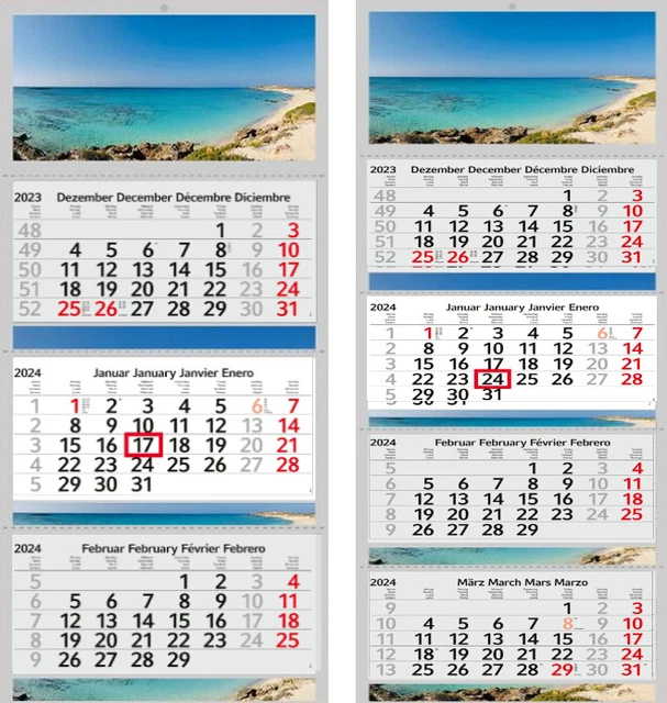 3/4 DEL MESE 2024 Motivo Calendario Foto Strand, Foglio Calendario da ...