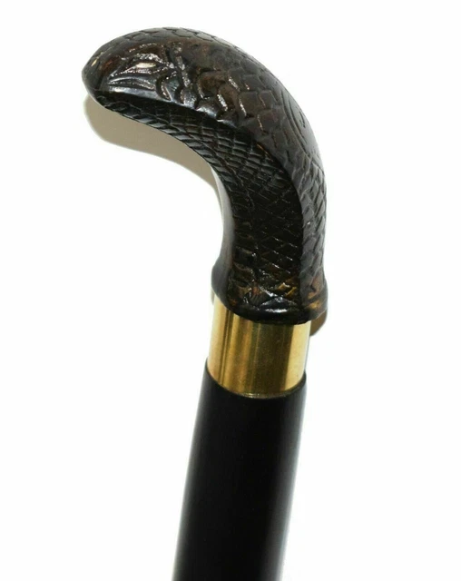 JOKER HEAD HANDLE Walking Canes Stick Victorian Nautical Wooden Stick ...