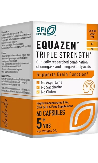 EQUAZEN EYE Q Omega 3 & 6 60 Capsules - Supports Brain Function £19.99 ...
