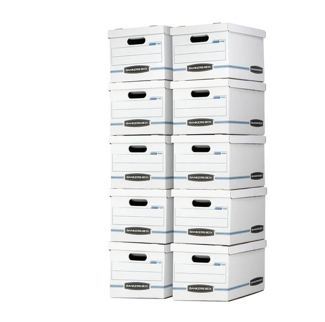 BANKERS BOX BASIC Duty Letter/Legal File Storage Box with Lids, 10 Pack ...