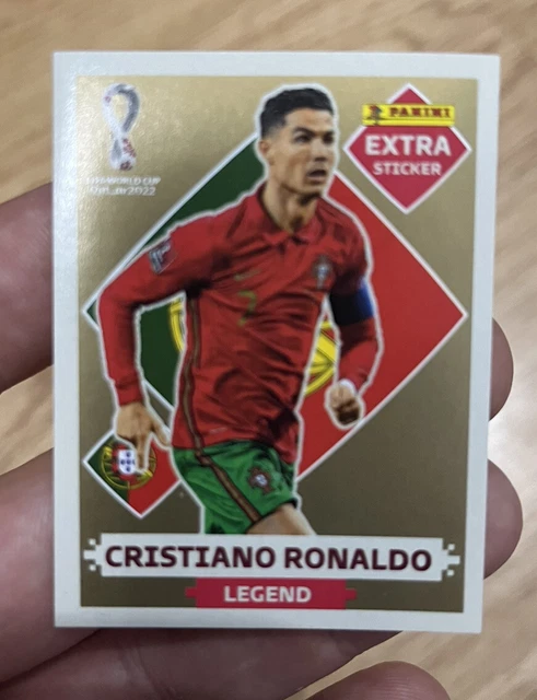 PANINI QATAR WORLD Cup 2022 Cristiano Ronaldo Legend Extra Sticker GOLD ...