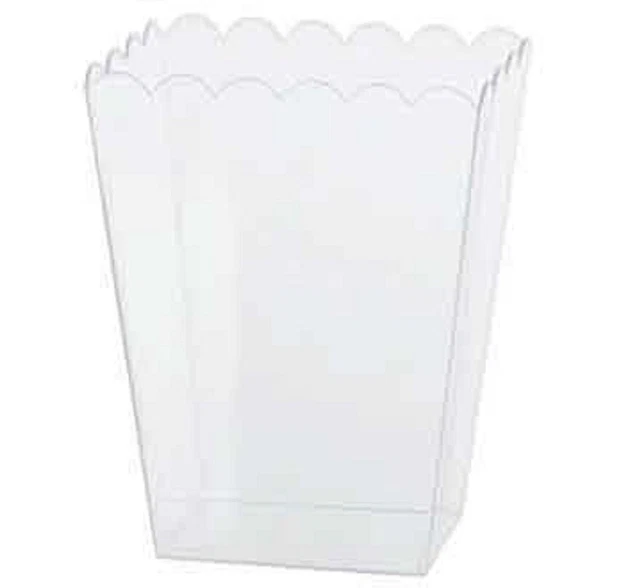 CONTAINER SCALLOPED LARGE Clear Plastic Lolly Buffet Party Favour ...
