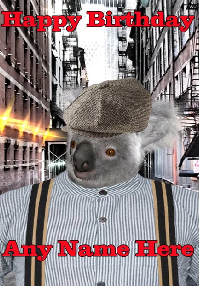 KOALA BEAR 1920'S Gangster og25 Happy Birthday Card Personalised a5 ...