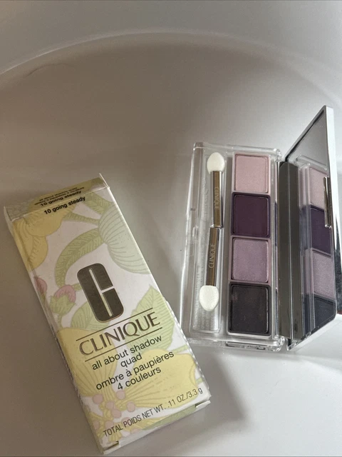 CLINIQUE ALL ABOUT Shadow Quad 10 Going Steady 4.8g Mirrored Compact £ ...