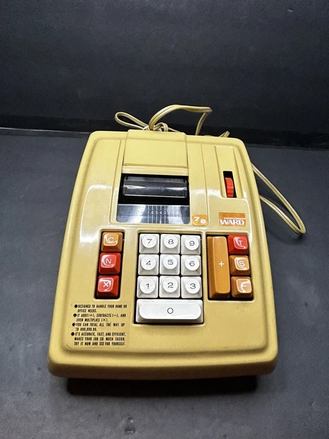 VINTAGE MONTGOMERY WARD DBN-8449A Electric Adder Adding Machine & Case ...
