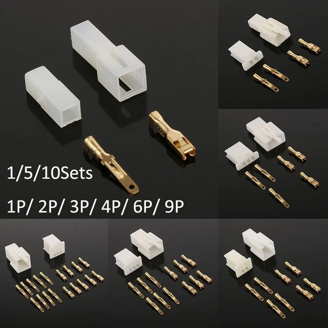 KITS MALE FEMALE Motorcycle terminal plug Electrical wire Connector 2 ...