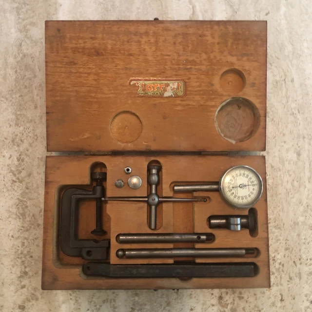 STARRETT 196-M UNIVERSAL Plunger Dial Indicator Complete Set in Wooden ...