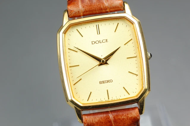OROLOGIO DA POLSO Vintage [NUOVO DI ZECCA] Seiko Dolce 8N41-5160 Quadrato al quarzo dal ...