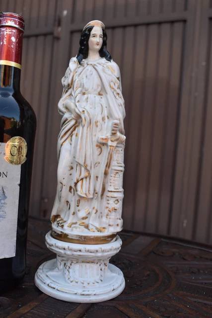 ANTIQUE FRENCH 19THC vieux paris porcelain statue of Saint barbara £296 ...