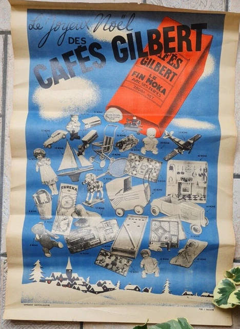ANCIENNE AFFICHE PUBLICITAIRE Cafe Gilbert EUR 100,00 - PicClick FR