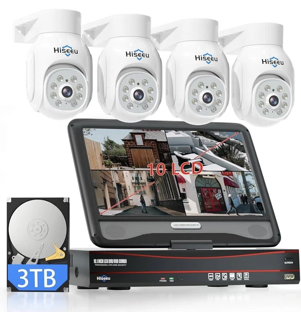 HISEEU 8CH 5MP LCD Monir NVR Kit Sistema de Cámara de Seguridad CCTV con 3TB HD EUR 413,75 ...