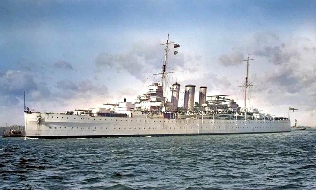 ROYAL NAVY COUNTY Class Heavy Cruiser Hms Kent In Saigon River In 1935 ...