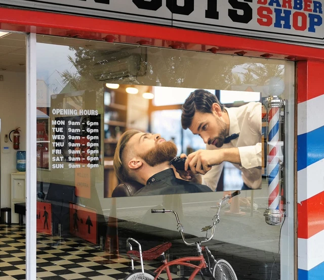 3D MAN HAIR Cut O722 Barber Shop Window Stickers Vinyl Wallpaper Wall ...