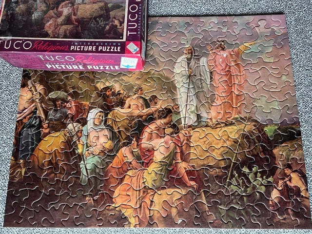 VTG TUCO INTERLOCKING Picture Puzzle Moses Dividing Red Sea Religious ...