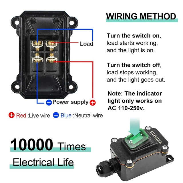 ONE-SIDE ENTRY TOGGLE Switch Exit Line Switches On Off Inline Cord ...