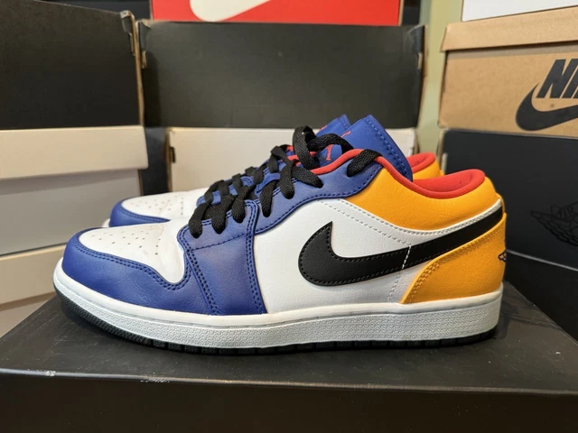 NIKE AIR JORDAN 1 Low SE 2021 taglia UK9,5/US 10,5 nero/giallo/blu ...