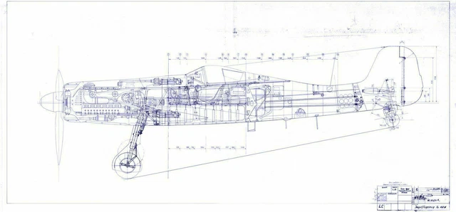 FOCKE-WULF FW 190 Blueprint Plans original archive factory drawings WW2 ...