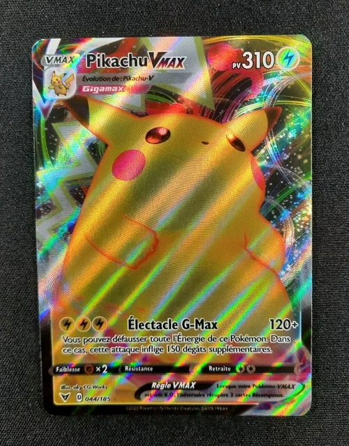 CARTE POKÉMON : Pikachu Vmax Full Art 2020 Voltage Éclatant 044/185 Exc ...