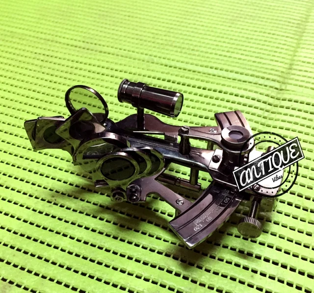 VINTAGE ANTIQUE FINISH Sextant Solid Handmade Brass Astro Navigational ...