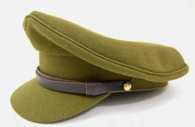 BRITISH ARMY 1940'S Khaki Peak Cap WWII Officers Style Dress Uniform ...