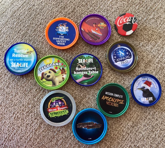 MERLIN POP BADGE Bundle Alton Towers Chessington Thorpe Park Legoland ...
