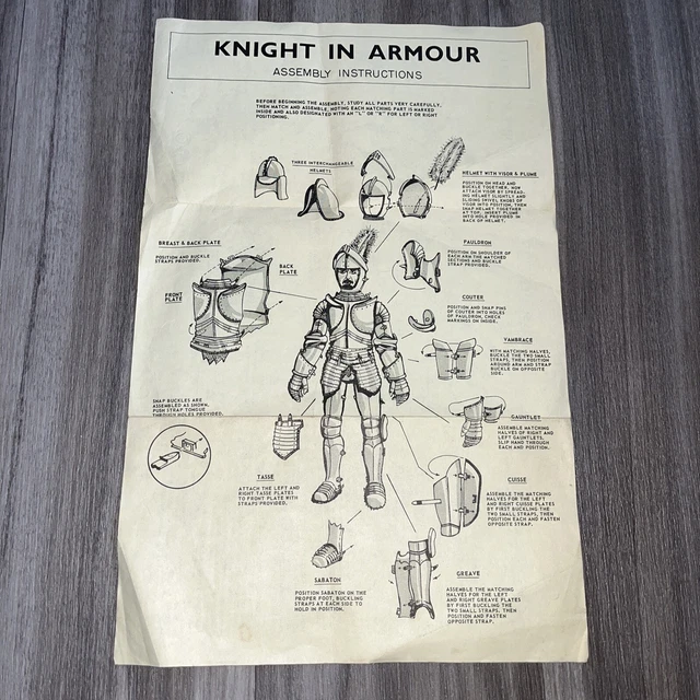 VINTAGE LOUIS MARX Knight In Armour Assembly Instructions 1960’s Noble ...