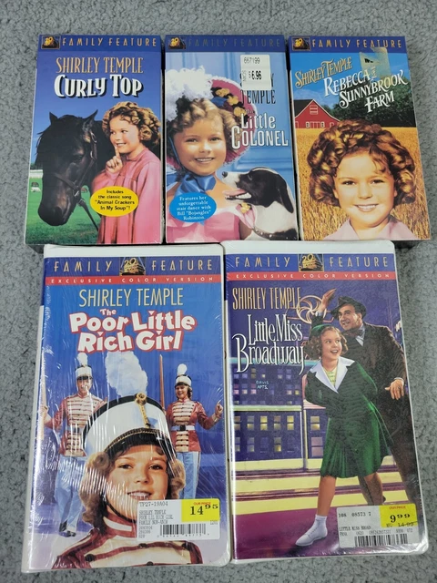 VINTAGE SHIRLEY TEMPLE Colorized VHS Movies Lot of 5 Sunnybrook Curly ...