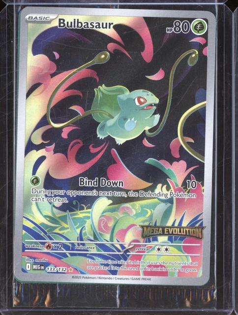 BULBASAUR 2025 POKEMON Mega Evolutions MEG 133/132 Box Topper Stamp ...