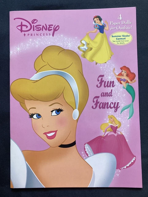 4 DISNEY PRINCESSES FUN and FANCY Paper Doll Book, Uncut, 2002 Random ...