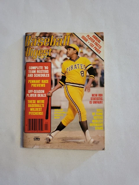 1980 APRIL, BASEBALL Digest, Willie Stargell, (CP330) $33.80 - PicClick CA