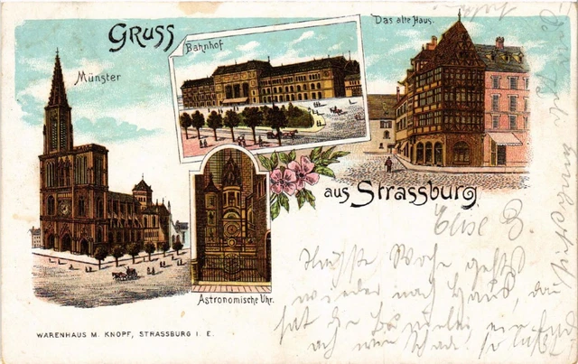 CPA AK STRASBOURG - STRASSBURG - Bahnhof - Gare - Alte Haus - MÜNSTER ... CPA AK STRASBOURG - STRASSBURG - Bahnhof - Gare - Alte Haus - MÜNSTER ...