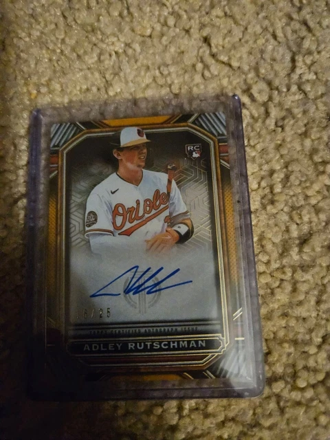 2023 TOPPS TRIBUTE Adley Rutschman On Card recrue Auto RC/25 Orioles ...