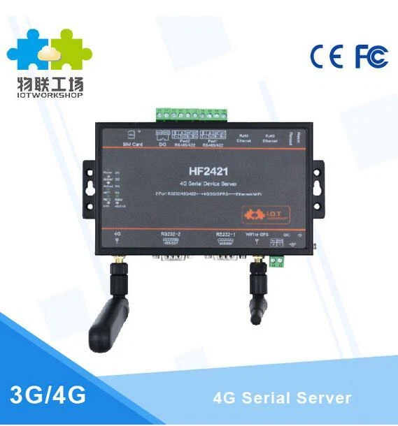 DOUBLE PORT SERIAL Device Server RS232 RS485 RS422 to Ethernet Wifi 4G ...