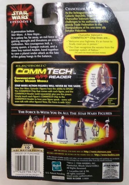 HASBRO STAR WARS Episodio I la Amenaza Fantasma Chancellor Valorum 3.75 ...