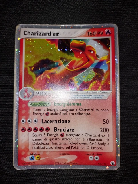 CARTE POKEMON CHARIZARD EX 105/112 Rosso Fuoco Verde Foglia Ultra Rara Holo ITA EUR 169,99 ...