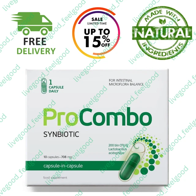 PROCOMBO SYNBIOTIC PREBIOTIC & Prоbiotic Dietary Supplement Digestive Support £23.39 - PicClick UK