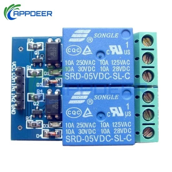2-CHANNEL RELAY MODULE 5V 10A Opto-Isolated Relay Board $6.54 - PicClick