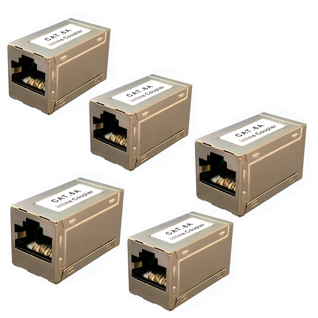 5PCS CAT6A INLINE Coupler Female to Female RJ45 Ethernet Port Insert ...