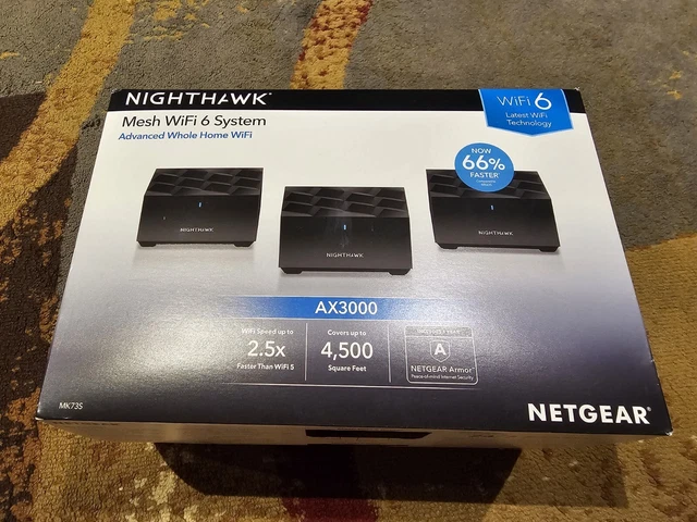 NETGEAR NIGHTHAWK AX3000 Wifi 6 Router Mesh System MK73S-100NAS New ...
