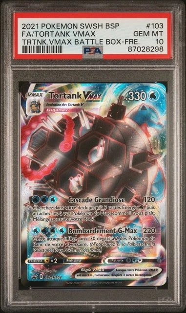 CARTE POKÉMON : Tortank Vmax Swsh103 - Psa 10 - Promo Epee Et Bouclier ...