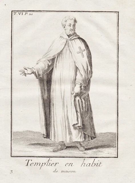 CHEVALIERS DU TEMPLE Templerorden Ordre Du Temple Costume Gravure 1790 ...