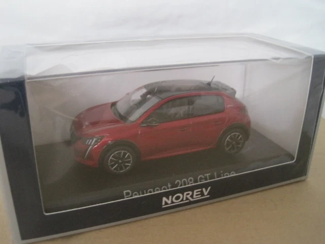 NOREV PEUGEOT 208 GT LINE in RED 1:43 DEALER MODEL CAR PSA GROUP EUR 98 ...