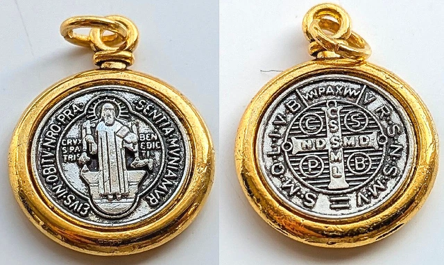 JESUS CHRIST GOLD Silver Coin Pendant Cross Vatican New Pope Leo USA ...