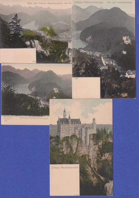 BAYERN SET 4 alte AK Königsschlösser Neuschwanstein und Hohenschwangau EUR 11,50 - PicClick DE