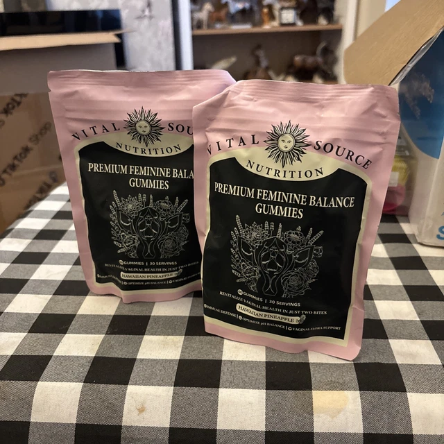 VITAL SOURCE -FEMININE Balance Gummies Hawaiian Pineapple 60 Gummies x ...