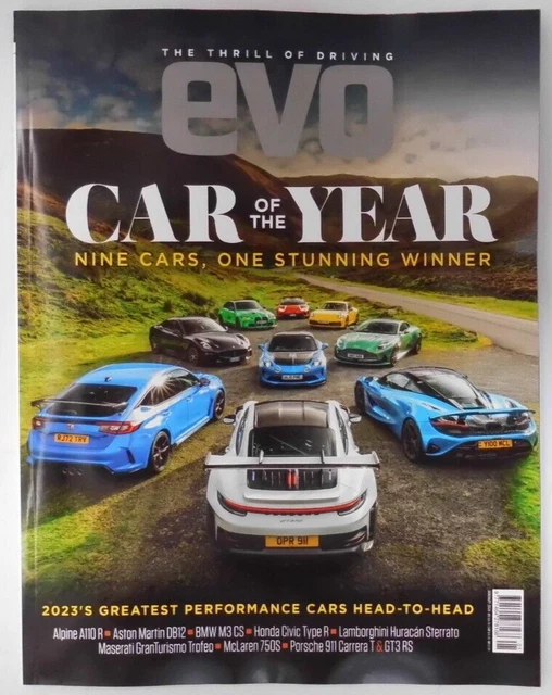 EVO MAGAZINE JAN 2024 Car of the Year 2023. Nine cars, One stunning ...