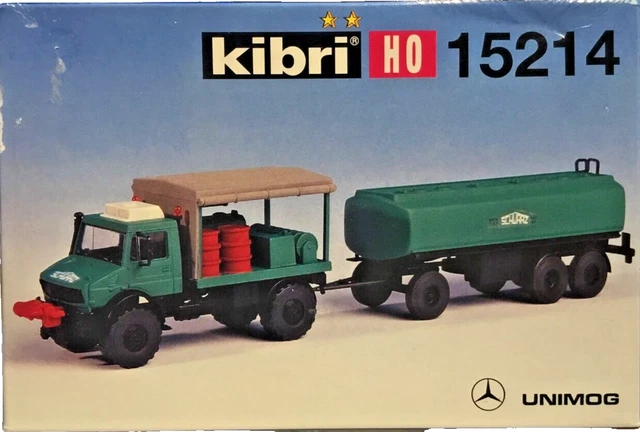 KIBRI HO 15214 Unimog Abschmierfahrzeug mit Tank - Anhänger Bausätze "Schwarz EUR 17,50 ...
